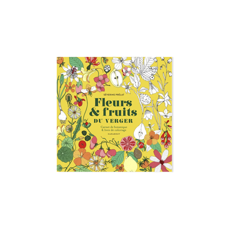 Livre de Coloriage – FLEURS ET FRUITS DU VERGER – MARABOUT – Séverine ...